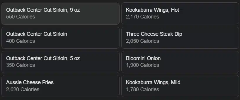 Outback Steakhouse Nutrition Guide (2025) – Calories, Allergens & Info